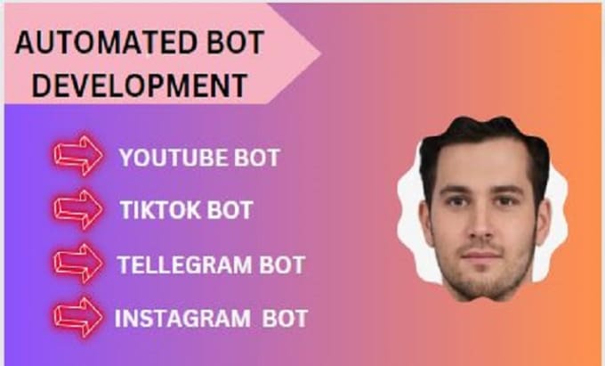 Create automated tiktok bot, telegram bot, instagram api, youtube ... Create automated tiktok bot, telegram bot, instagram api, youtube ...