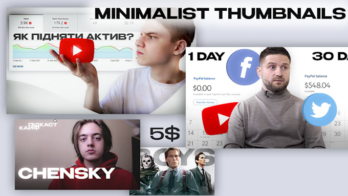 Quickly create minimalist thumbnails by Kaifman_ | Fiverr