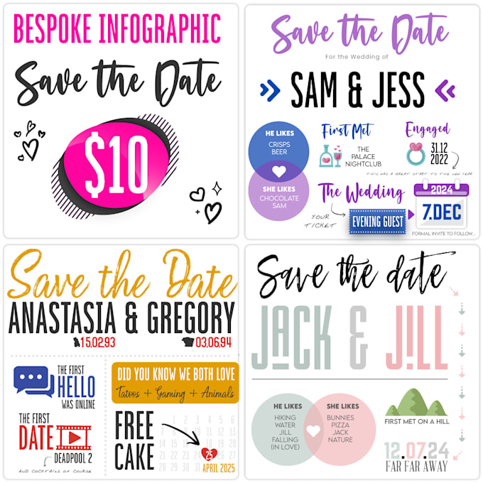 Design an infographic type save the date for your wedding by Vihanno ...