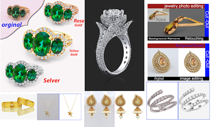 Do jewelry retouching, image editing and background removal by Durjoy_debnath | Fiverr
