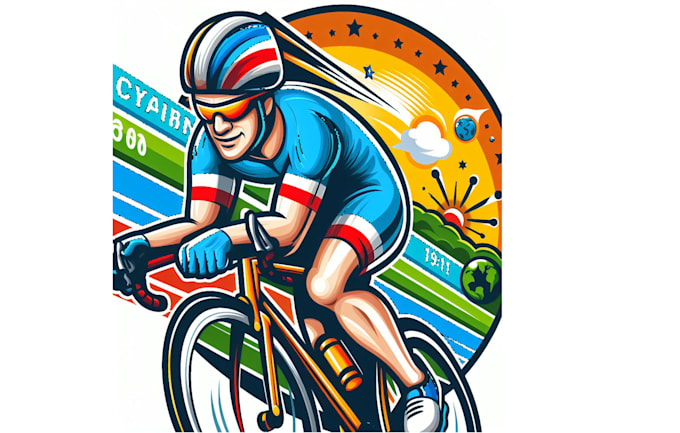 Creative cycling race vector mascot logo for you by Jony_jaky | Fiverr