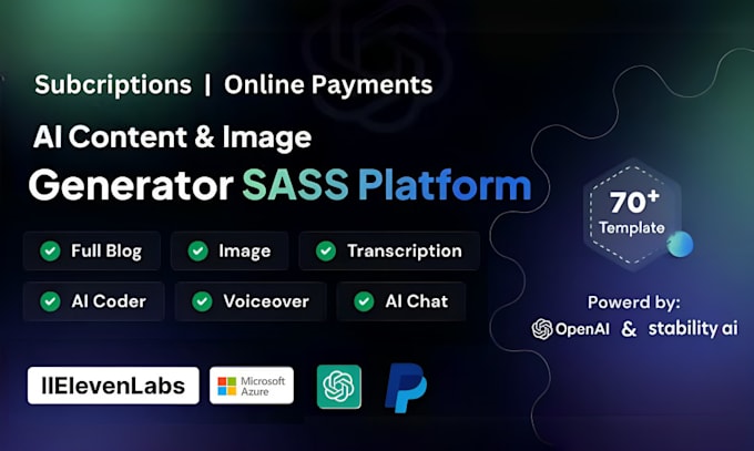 Create your saas ai content generator website by Trafficaly_ltd | Fiverr