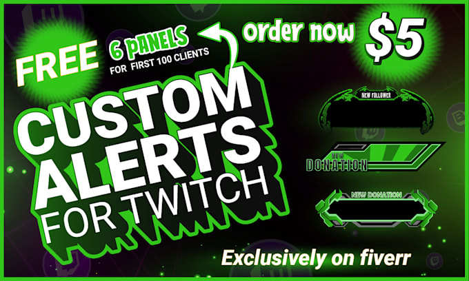 Make custom animated stream alerts for twitch, discord, kick by Saha_graphics | Fiverr