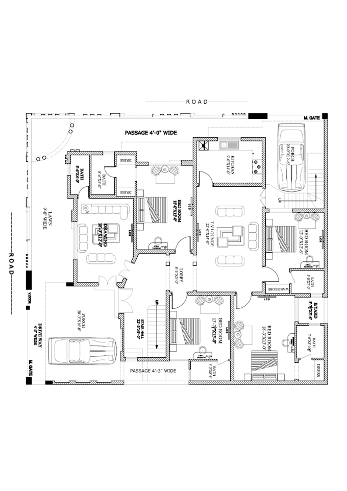 Create detailed autocad 2d floor plans, elevations, sections and site plans by Rehan__zahid | Fiverr