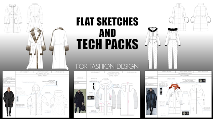 Do a tech pack and flat sketches for fashion design by Baratelimeri ...