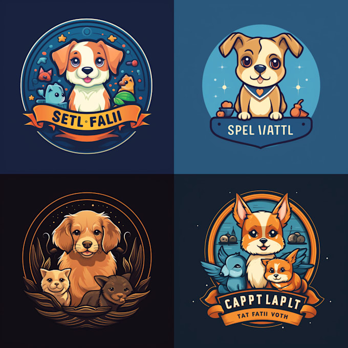 Design 4 text based logo design concepts with help of ai by ...