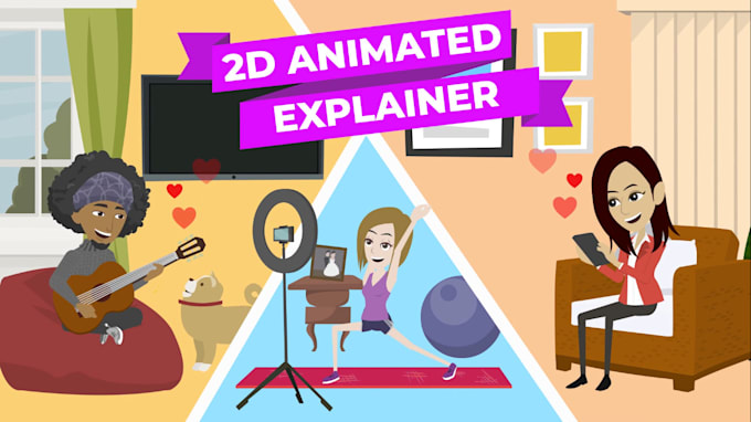 Make impressive animated explainer, saas explainer video, 2d app ...