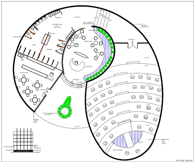 Design space plan and necessary furniture designs in detail with 3d ...