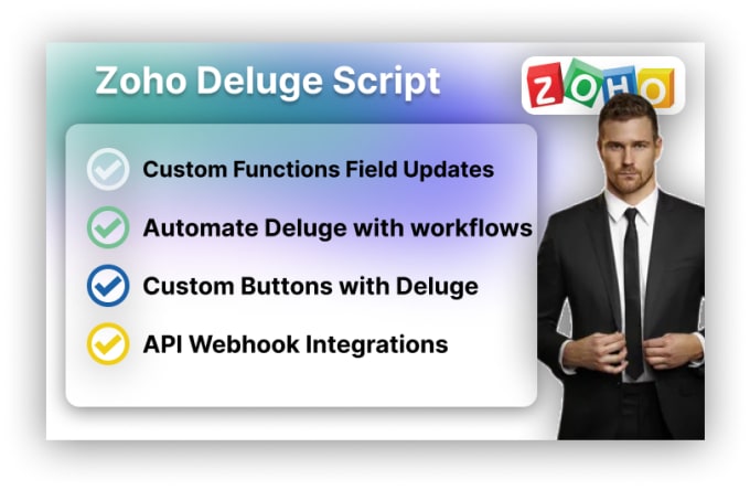 Write Zoho Deluge Script Custom Functions Client Script Webhook Integration By Crmcodedev