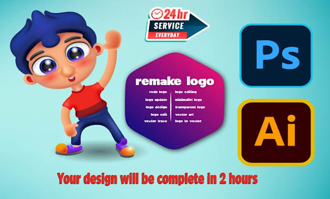 Logo redesign, redo, remake, edit, modify, fix, vectorize in 2 hrs ...