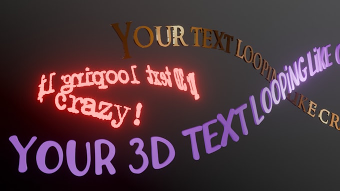 Animate your 3d text in a seamless loop by Ramm369 | Fiverr