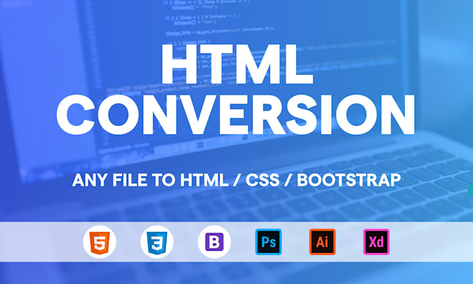 Convert psd, ai, png, jpeg to html css website by Dev_andresousa | Fiverr