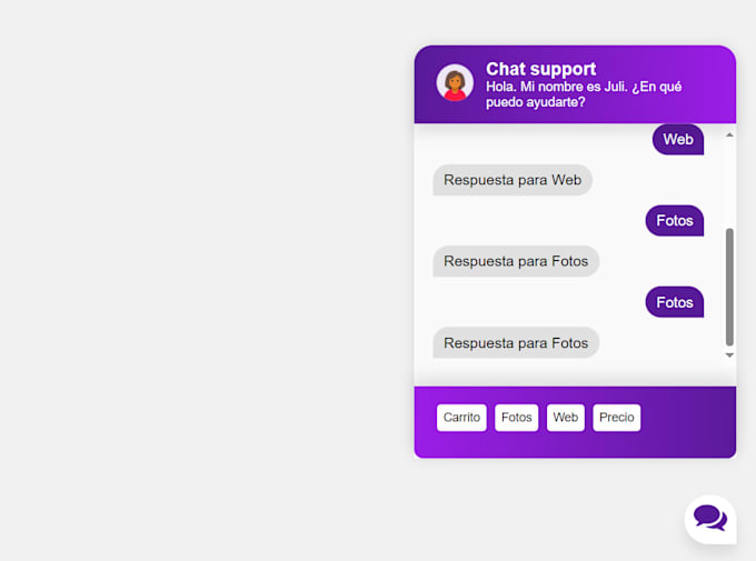 Chatbot predefined messages for websites by Matute_e | Fiverr