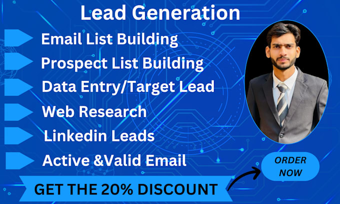 Do b2b lead generation linkedin leads email list building by Usama_leadgen | Fiverr