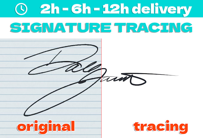 Signature tracing, trace, redraw, convert your signature to digital by ...