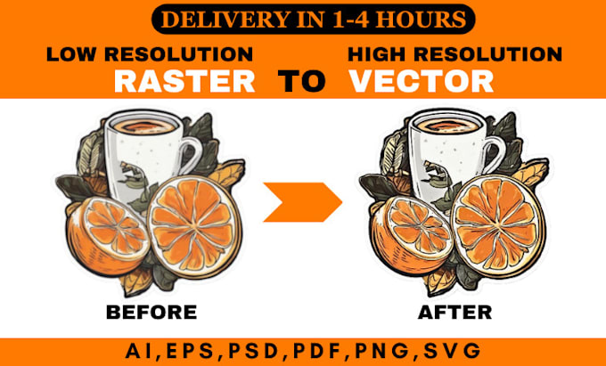 Convert raster image to vector high resolution file, convert logo to vector art by ...