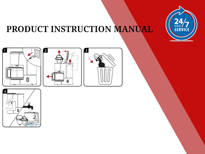 Draw step by step instruction manual, product line art illustration by ...