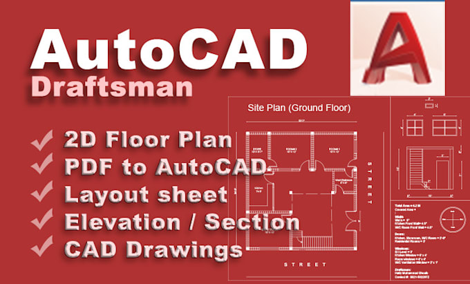Draw the floor plans and 2d drawings with autocad by Mshoaib1984 | Fiverr
