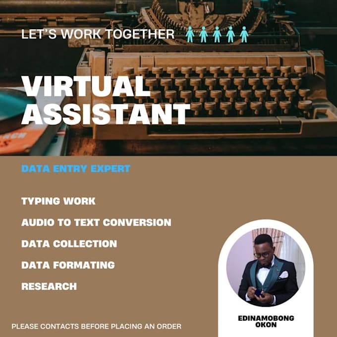 Be your virtual assistant for data entry, typing, copying and research ...