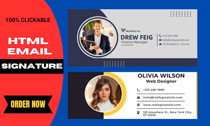 Professional do clickable email signature design for gmail, outlook by ...