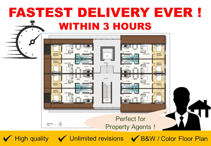 Redraw floor plan in details by Shxdesign_ | Fiverr