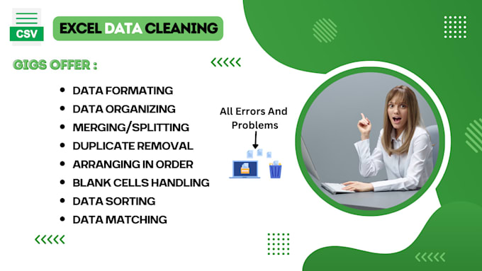 Clean, merge, organize and format excel and csv data by Mathavan_pandi | Fiverr