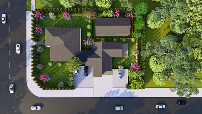 Architectural 3d site plan render for real estate property by Arch_naim ...