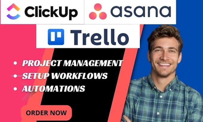 Setup clickup asana trello project management manage workflow on click up by Paulblessing709 ...