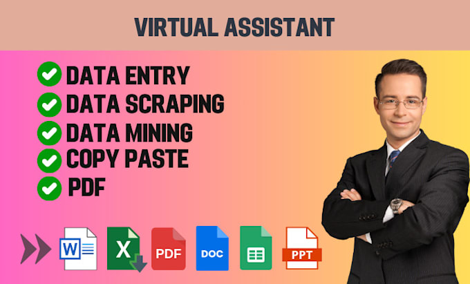 Do word excel data entry, copy paste, typing work, pdf by Mollartek | Fiverr