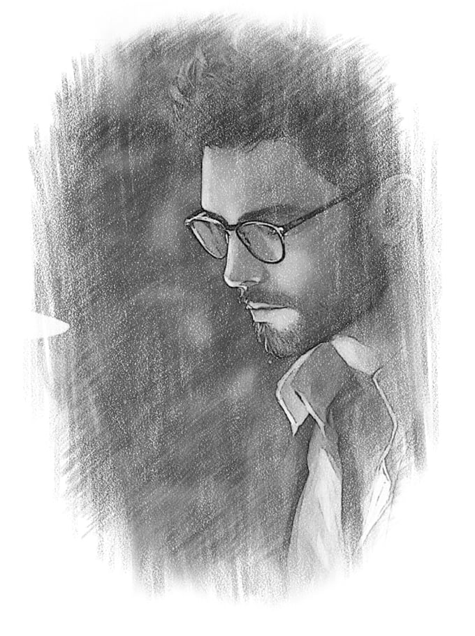 Draw realistic pencil sketch portrait from a photo by Izazahmad09 | Fiverr