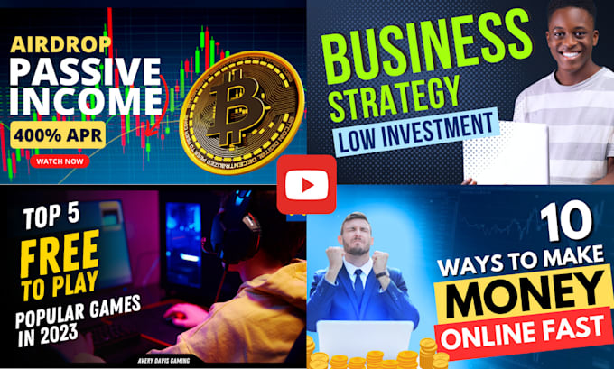 Design attractive eye catchy youtube thumbnail by Ajontree | Fiverr