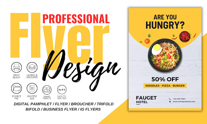 Design a digital pamphlet flyer brochure trifold bifold and business ...