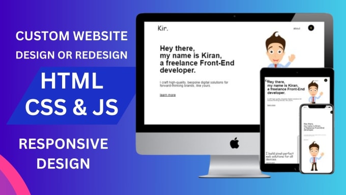 Create Custom Web Site Using Html Css Javascript By Kirankumargs Fiverr