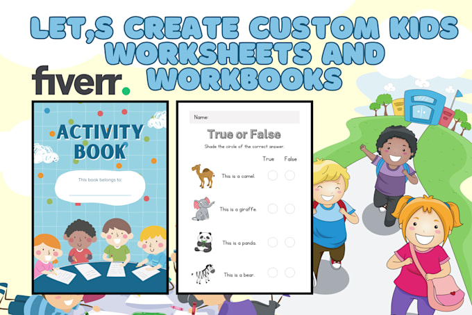 Create custom kids worksheets and coloring activity books for school by ...