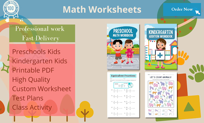 Design custom kids math worksheets for kindergarten, preschool by ...