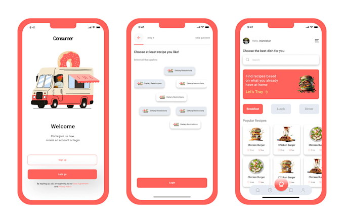Build mobile app development, food delivery app, flutter app development by Afzalzahir | Fiverr