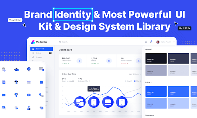 Design modern brand identity ,ui kit for brand, app and website ui ux ...