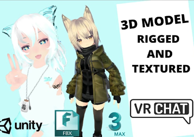 Do a custom vr chat avatar, vtube model, 3d vrchat avatar for unity