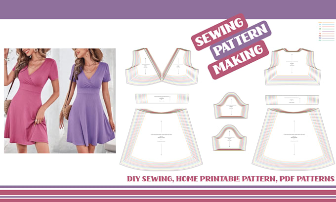 Make digital sewing pattern, grading for any garments in pdf by ...