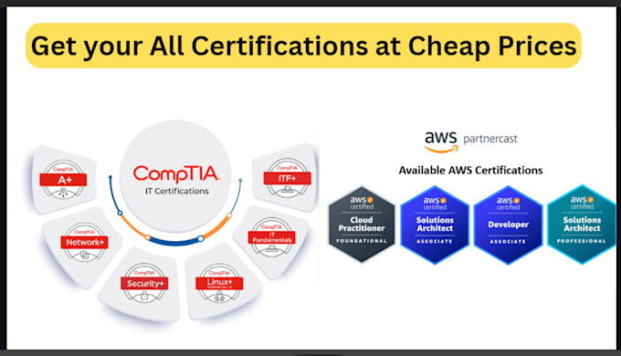 Help you get aws, comptia, pmp and microsoft certifications by Hamza_ali_7 | Fiverr