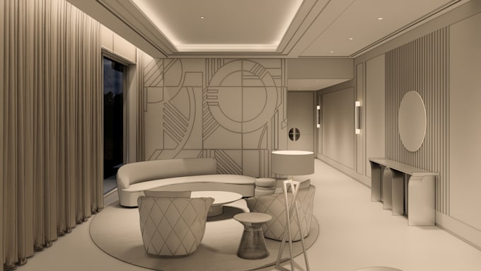 Professional lighting design 3d interior by Zidanmax | Fiverr