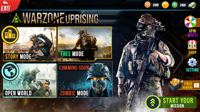 Do creative game ui ux 3d game graphics and game ui design by ...