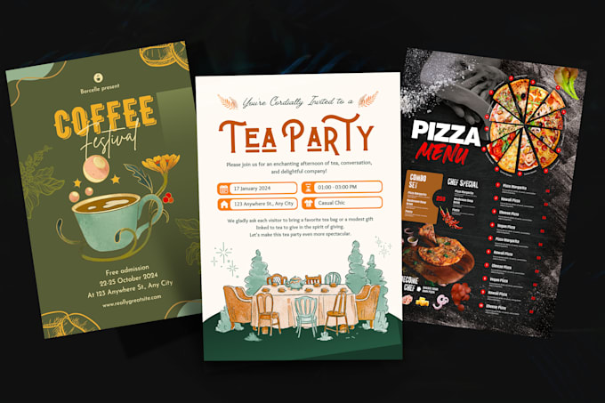 Design restaurant menu, coffee menu, tea party, cafe, pizza menu in ...