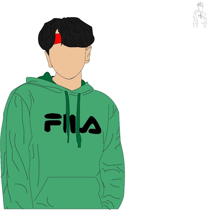 Draw faceless, digital portrait illustration by Designcraft1 | Fiverr