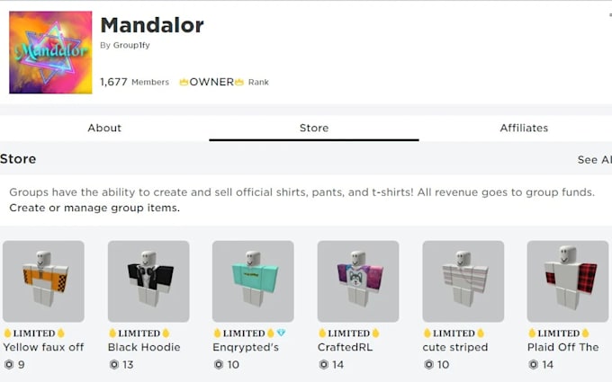 Sell you a clothing botted roblox group by Funnyshat | Fiverr