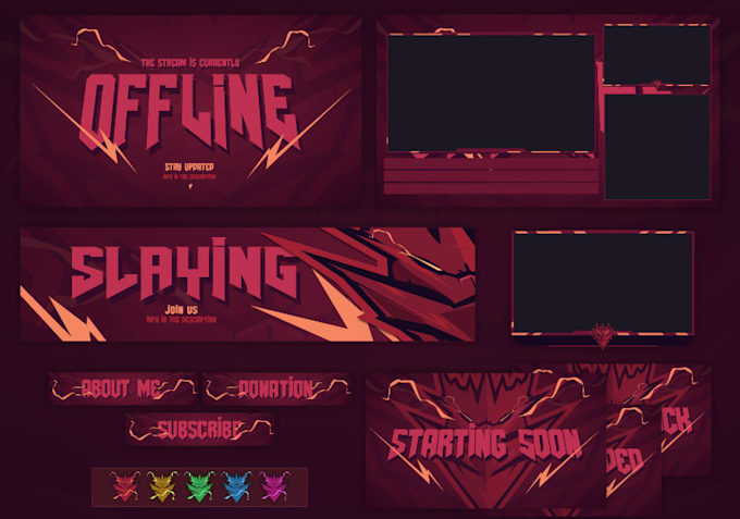 Best work of graphics of streaming overlays and thumbnails by Dsiren ...