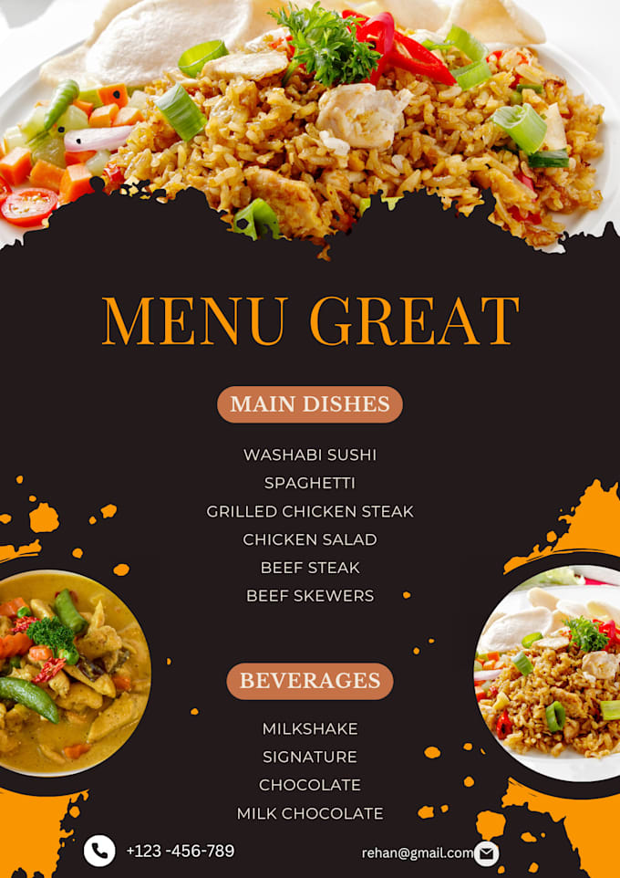 Do eyecatching attractive resturent menu design by Hussainmalik69 | Fiverr