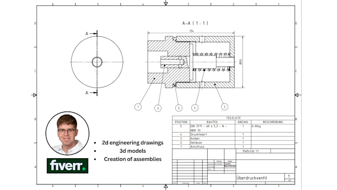 Create 2d engineering drawings, mechanical drawings, technical drawings ...