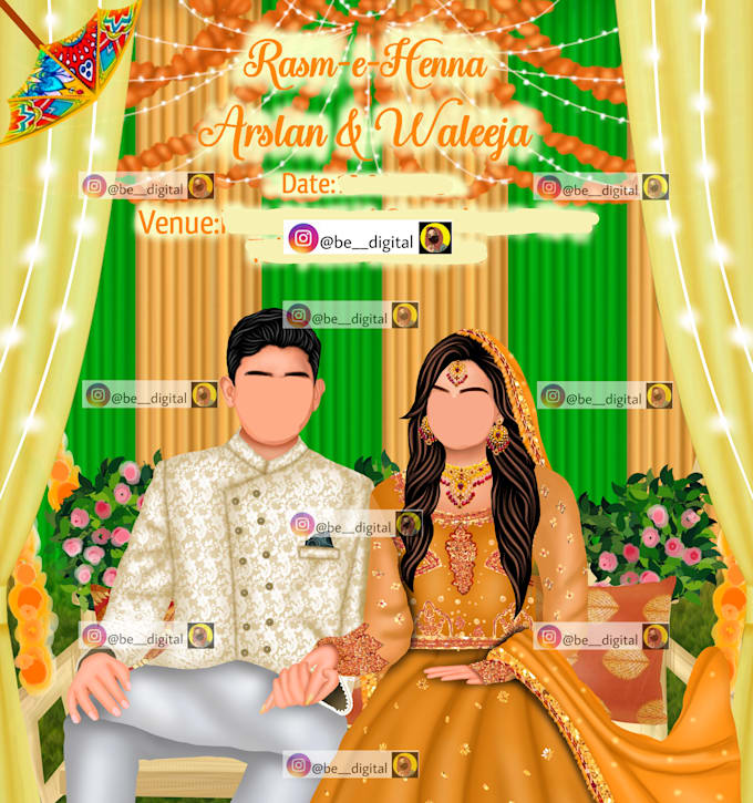 Design an amazing wedding birthday party special event card by Be ...