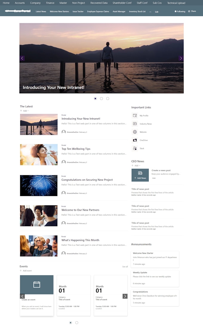Create a professional sharepoint intranet by Threesixfivedg | Fiverr